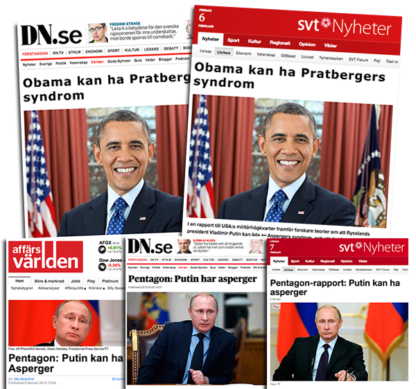 Obama har Prabergers syndrom och Putin kanske har Asperger - NewsVoice