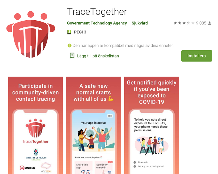 TraceTogether, app. Produktfoto - NewsVoice