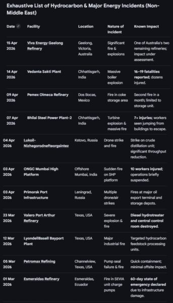 Fires and Explosions Hits Power Plants and Fuel Refineries Worldwide ...